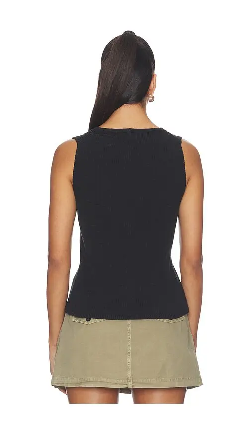 Good American The Knit Vest Top In Black