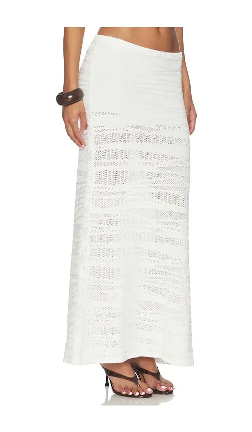 SEVEN WONDERS Wrenley Knit Maxi Skirt In White