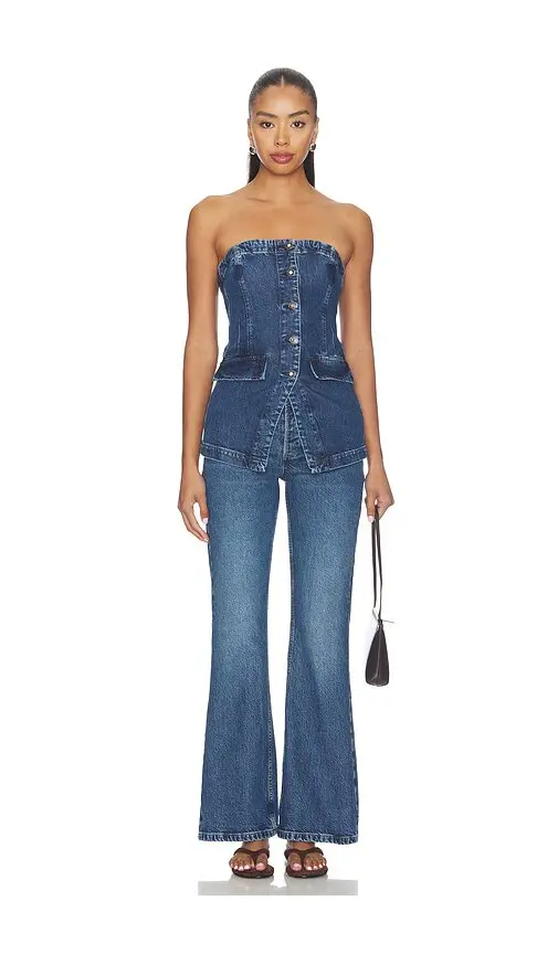 FAVORITE DAUGHTER The Phoebe Bustier In Blue