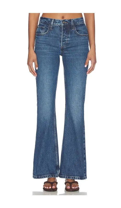 FAVORITE DAUGHTER The Maurice Mid Rise Flare In Blue - Reston