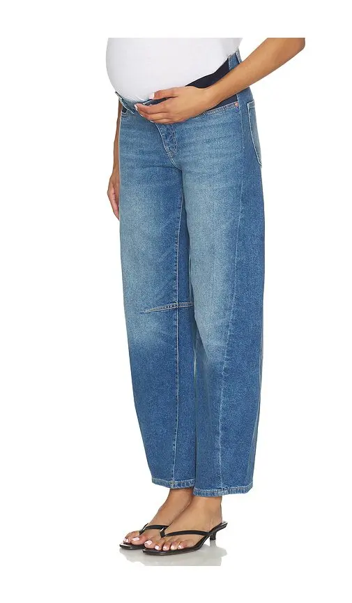 DL1961 X Bumpsuit Miro Barrel High Rise Maternity Jeans In Blue - North Current