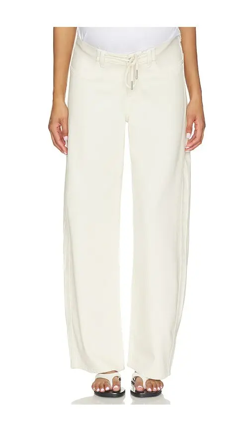 DL1961 X Bumpsuit Taylor Barrel Relaxed High Rise Maternity Jeans - Flax Aura