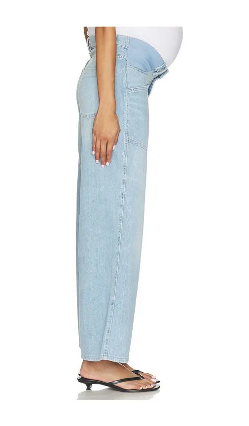 DL1961 X Bumpsuit Hepburn Wide Leg High Rise Maternity Jeans - Beachfront Aura