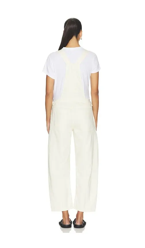 DL1961 X Bumpsuit Bilie Maternity Overalls In Cream