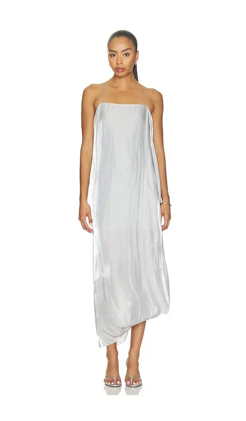 Helmut Lang Fluid Slip Dress In Grey - Cloud