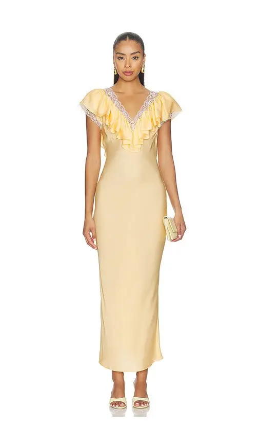 Ronny Kobo Gracie Dress In Yellow - Citrine