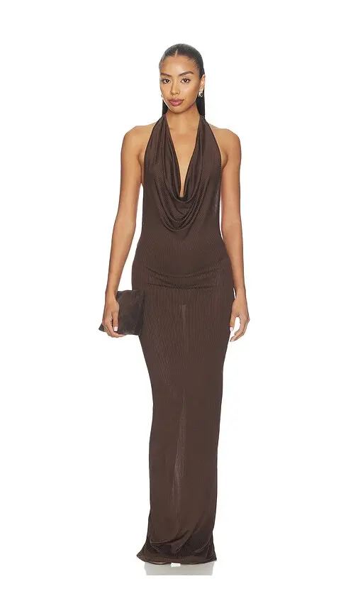 Eterne Gisele Maxi Dress In Brown - Bark