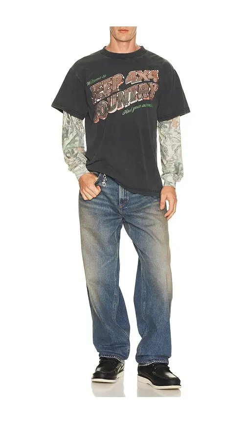 PHILCOS Jeep 4x4 Country Layered Tee In Black