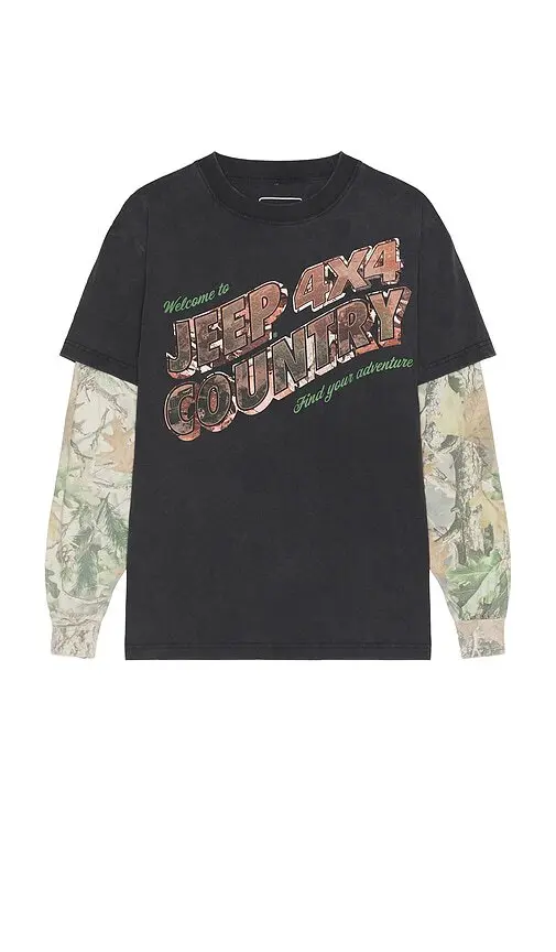 PHILCOS Jeep 4x4 Country Layered Tee In Black