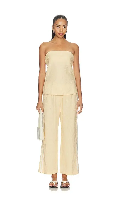 Donni. The Linen Tube Top In Yellow