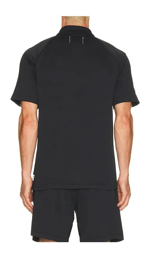 Reigning Champ Solotex Mesh Tiebreak Standard Polo In Black