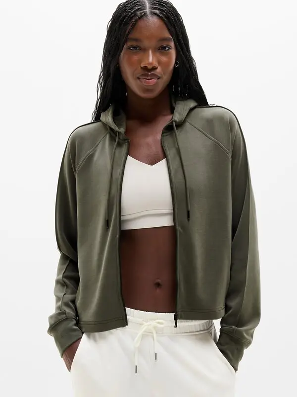 Athleta Seasoft Full Zip Hoodie - Jungle