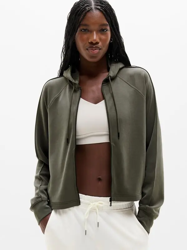 Athleta Seasoft Full Zip Hoodie - Jungle