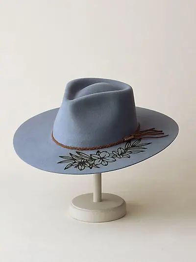 Overland Harmony Yucca Wool Felt Outback Hat - Chambray
