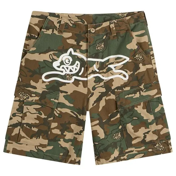 ICECREAM Running Dog Woodland Camo Cargo Shorts