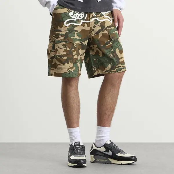ICECREAM Running Dog Woodland Camo Cargo Shorts