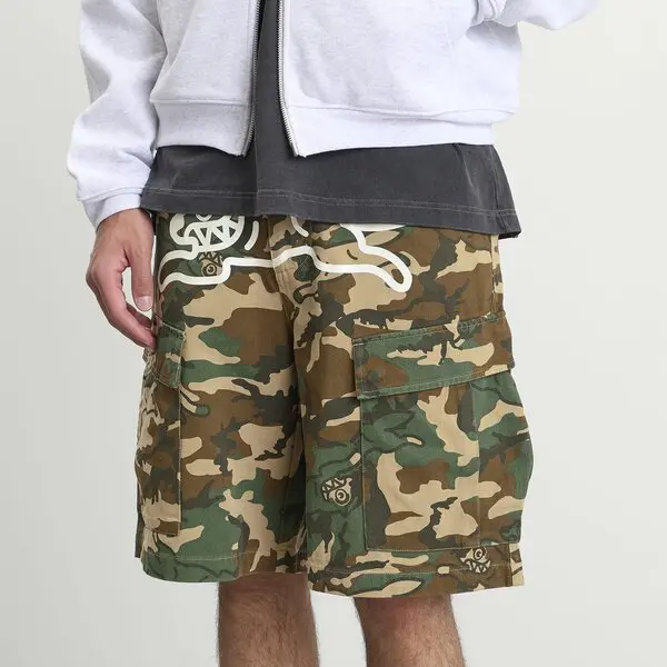 ICECREAM Running Dog Woodland Camo Cargo Shorts