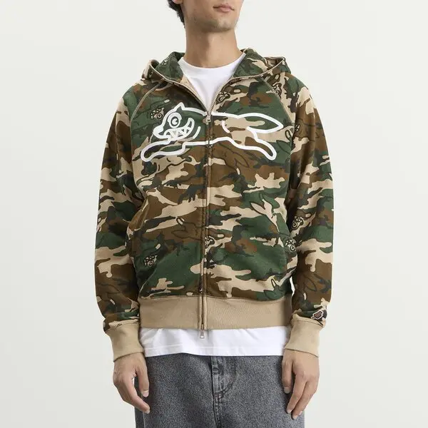 ICECREAM Running Dog Camouflage Zip-through Hoodie