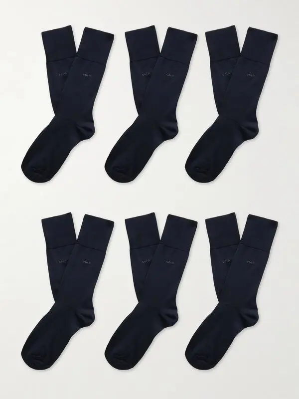 CDLP Six-pack Bamboo Viscose Socks - Blue