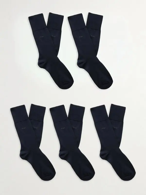 CDLP Pack Of Five Knitted Socks - Blue