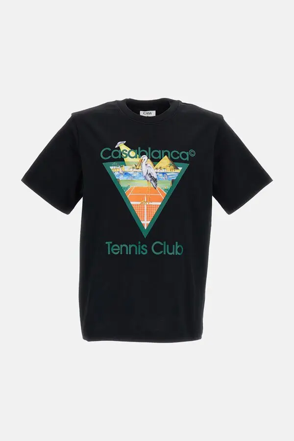 Casablanca Classic T-shirt With Tennis Club Icon Print - Black