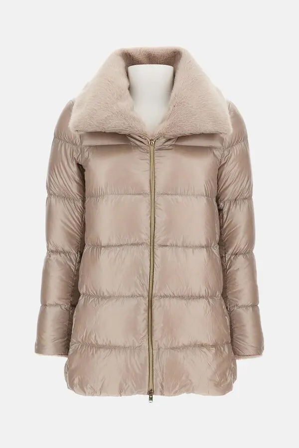 Herno Long Quilted Coat - Beige