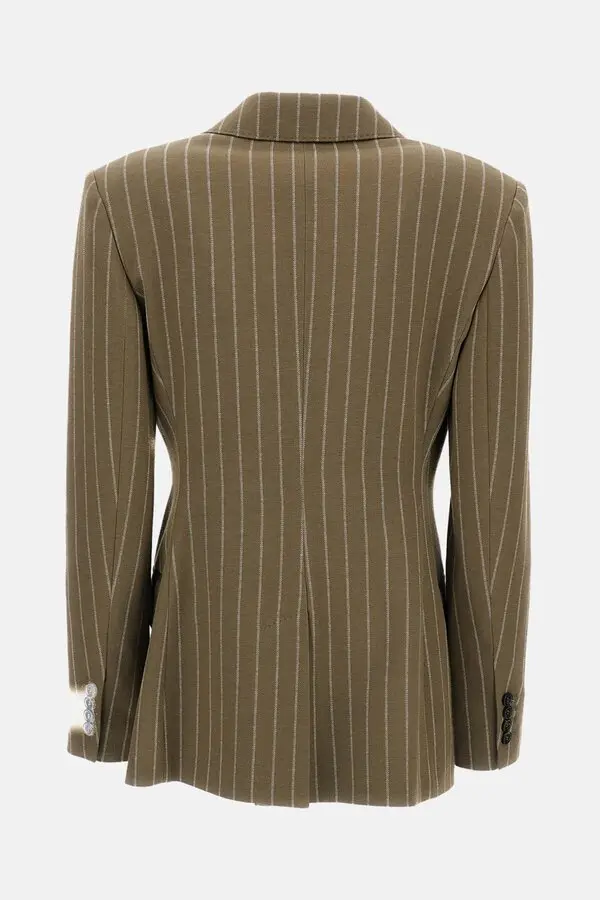 Max Mara Double-breasted Pinstripe Blazer - Beige
