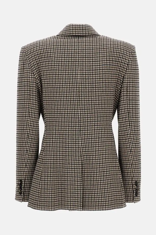 Max Mara Double-breasted Houndstooth Blazer - Multicolore