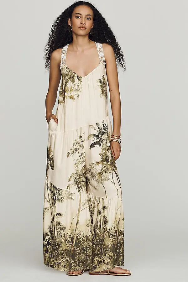 Anthropologie Crochet Jumpsuit - Neutral Pattern