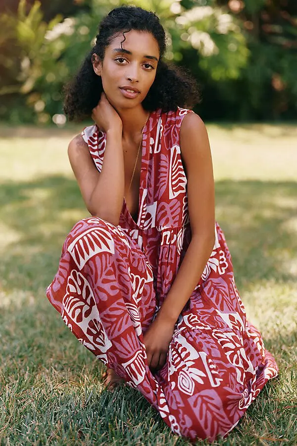 CELANDINE 100% Cotton Gauze Dress - Pink Pattern