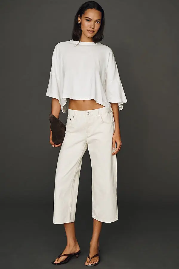 EB DENIM Low-rise Baggy Capri Jeans