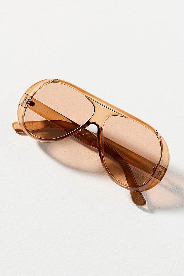 I-SEA Translucent Aviator Sunglasses - Cocoa