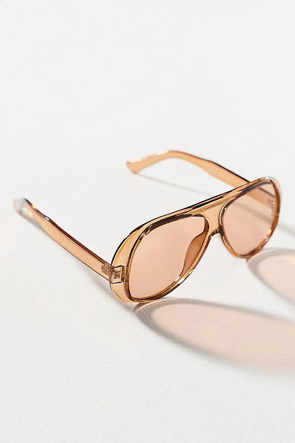 I-SEA Translucent Aviator Sunglasses - Cocoa