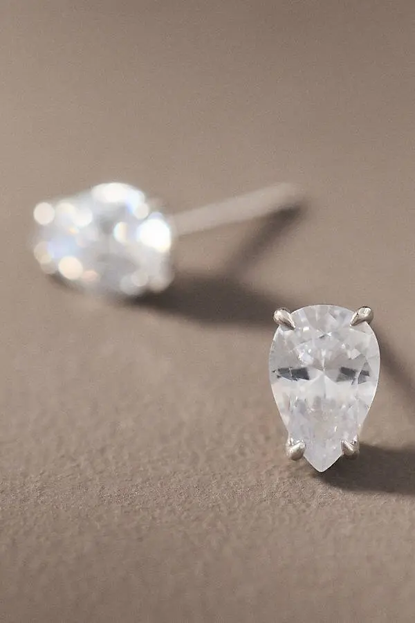 Shashi Nikita Stud Earrings With Pear-cut Crystal