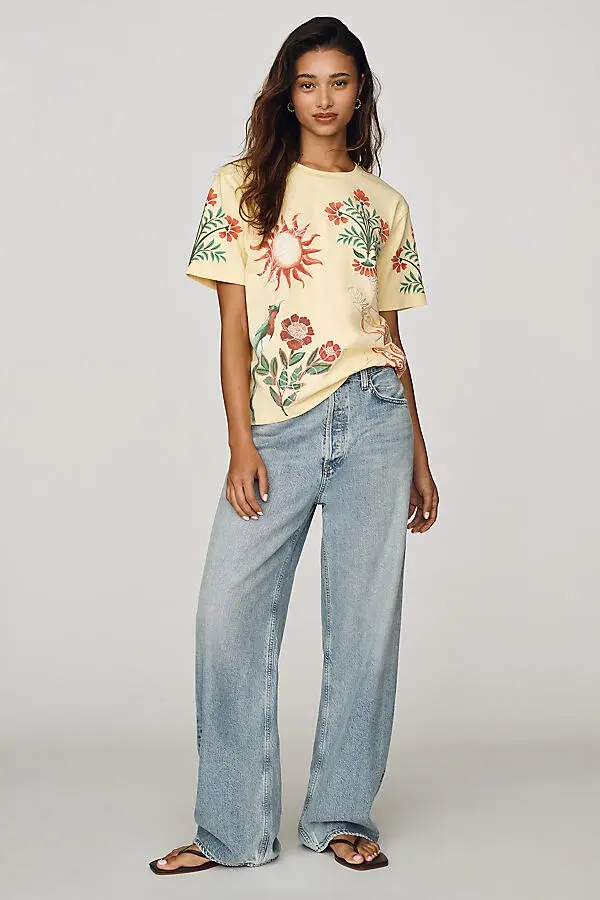 RAISONNEL Cotton Embroidered Tee
