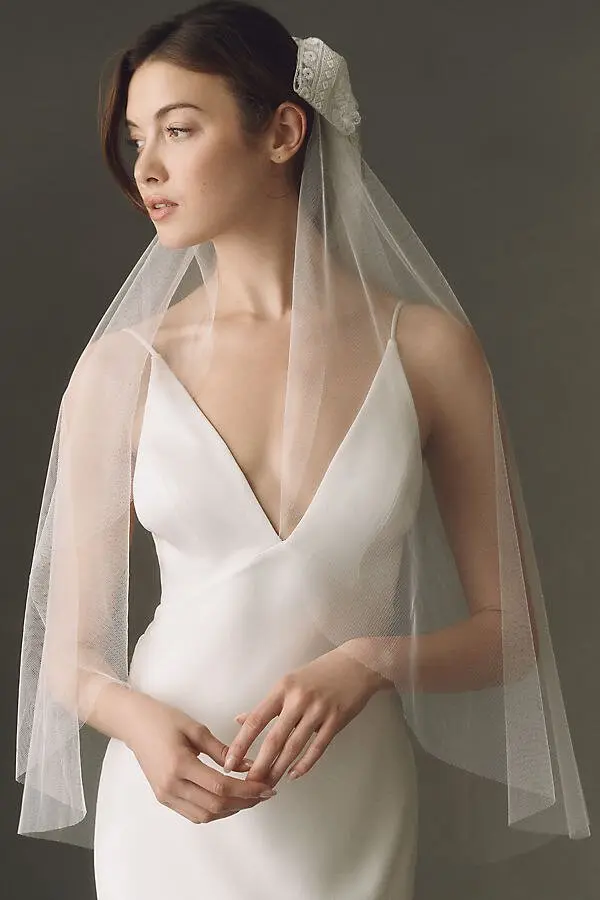 NESTINA ACCESSORIES Azziza Bow Veil - Ivory