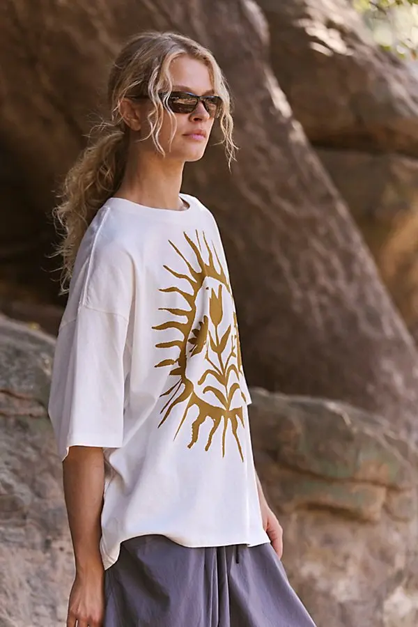Free People Tackle Graphic Tee - White Combo