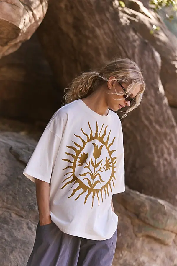 Free People Tackle Graphic Tee - White Combo