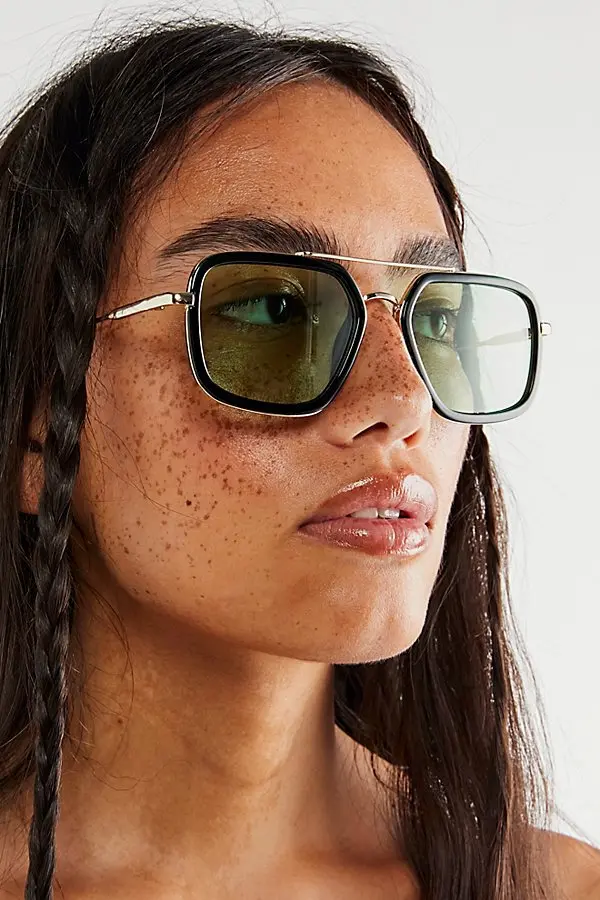 Free People Luna Classic Tinted Aviator Sunglasses - Cannibis