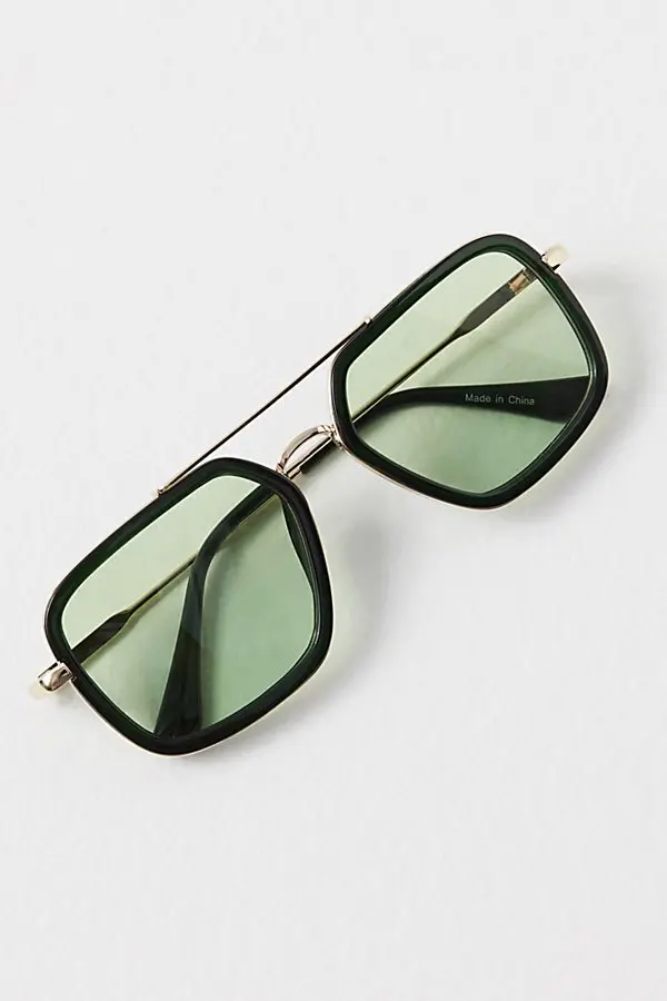 Free People Luna Classic Tinted Aviator Sunglasses - Cannibis