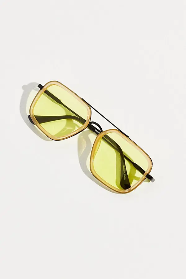 Free People Luna Classic Tinted Aviator Sunglasses - Firefly