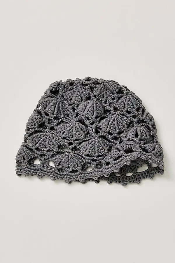 Free People Cora Crochet Knit Skull Cap - Stone Valley