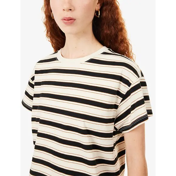 Rag & Bone Kelly Stripe Boxy Cotton T-shirt