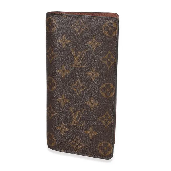 LOUIS VUITTON Monogram Canvas Brazza Wallet - Brown