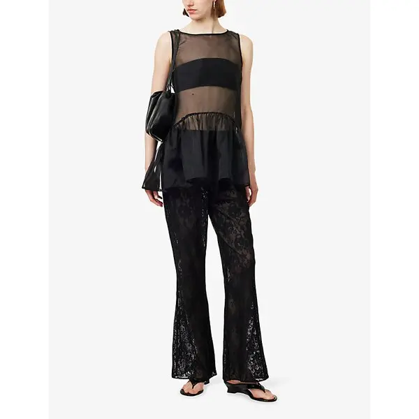 Dissh Lace Woven Flared Trousers