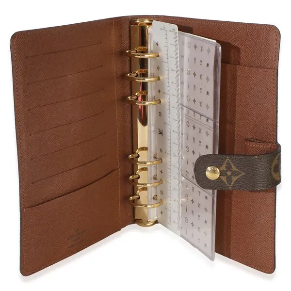 LOUIS VUITTON Monogram Canvas Ring Agenda Cover - Brown