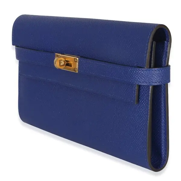 Hermès Bleu Electrique Epsom Kelly Longue Wallet Ghw