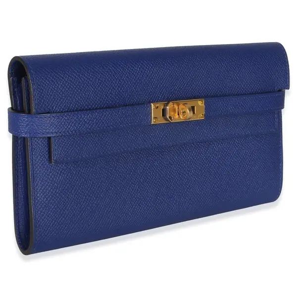 Hermès Bleu Electrique Epsom Kelly Longue Wallet Ghw