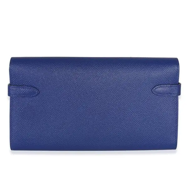 Hermès Bleu Electrique Epsom Kelly Longue Wallet Ghw
