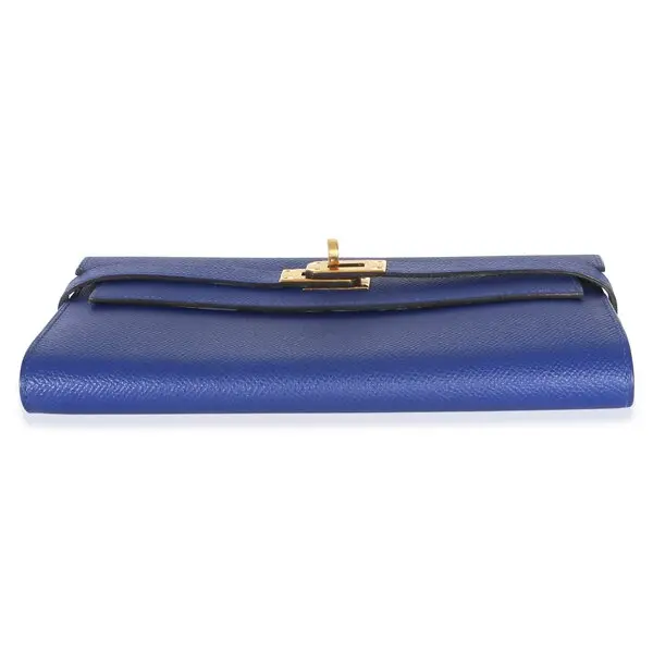Hermès Bleu Electrique Epsom Kelly Longue Wallet Ghw